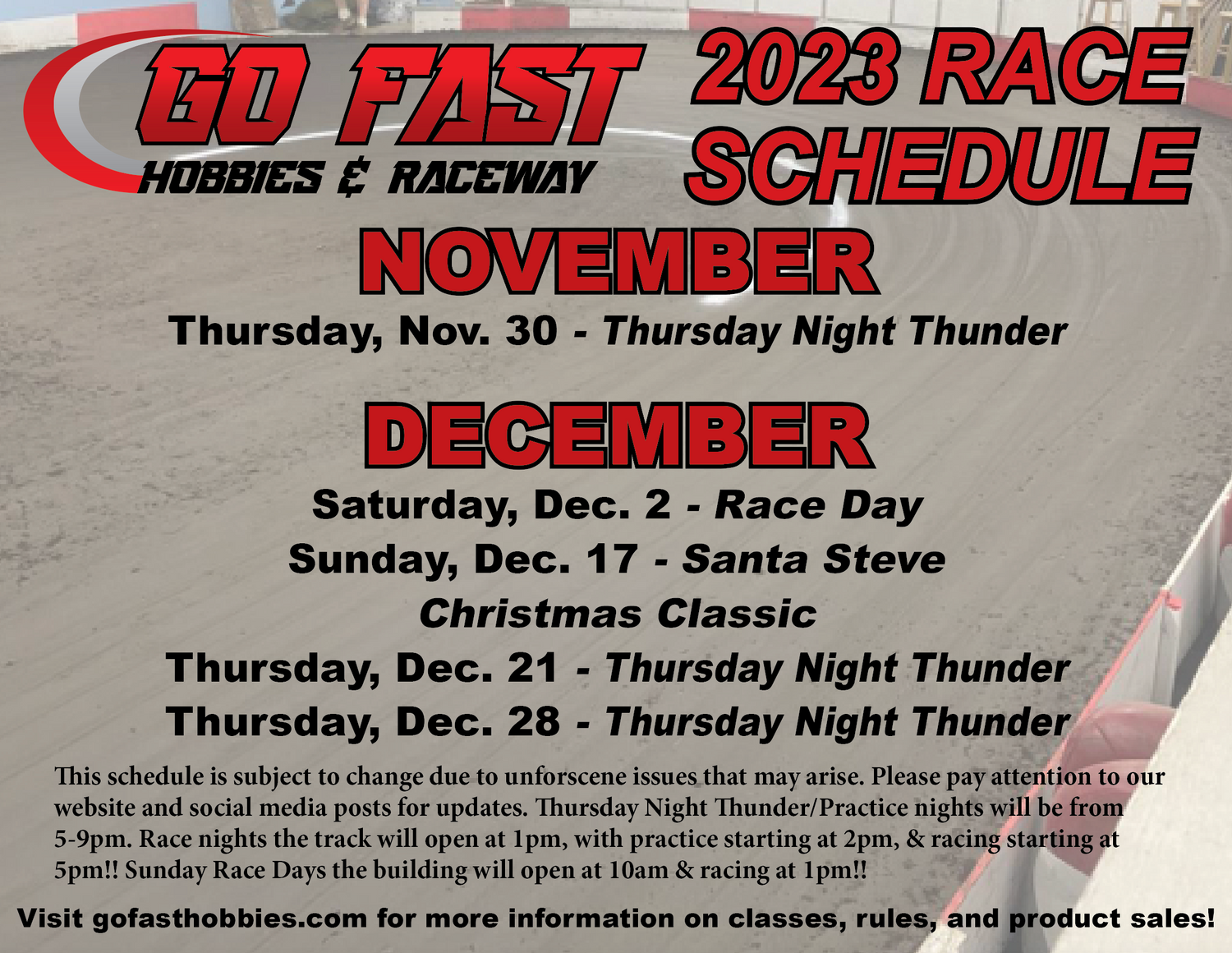 Go Fast Raceway Saturday Racing – Go Fast Hobbies