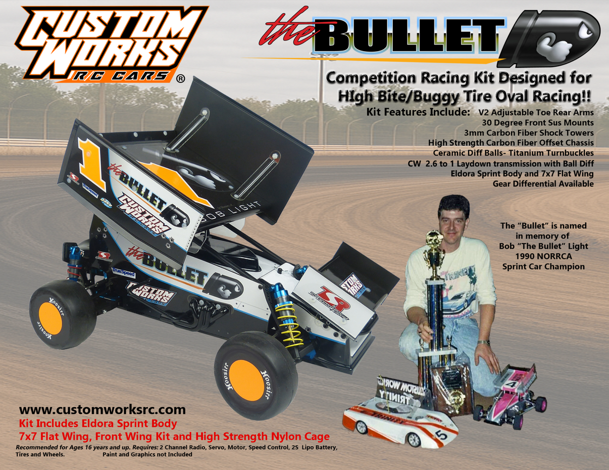 Custom Works RC Bullet High Bite Sprint Car Kit, CW-0740 – Go Fast Hobbies