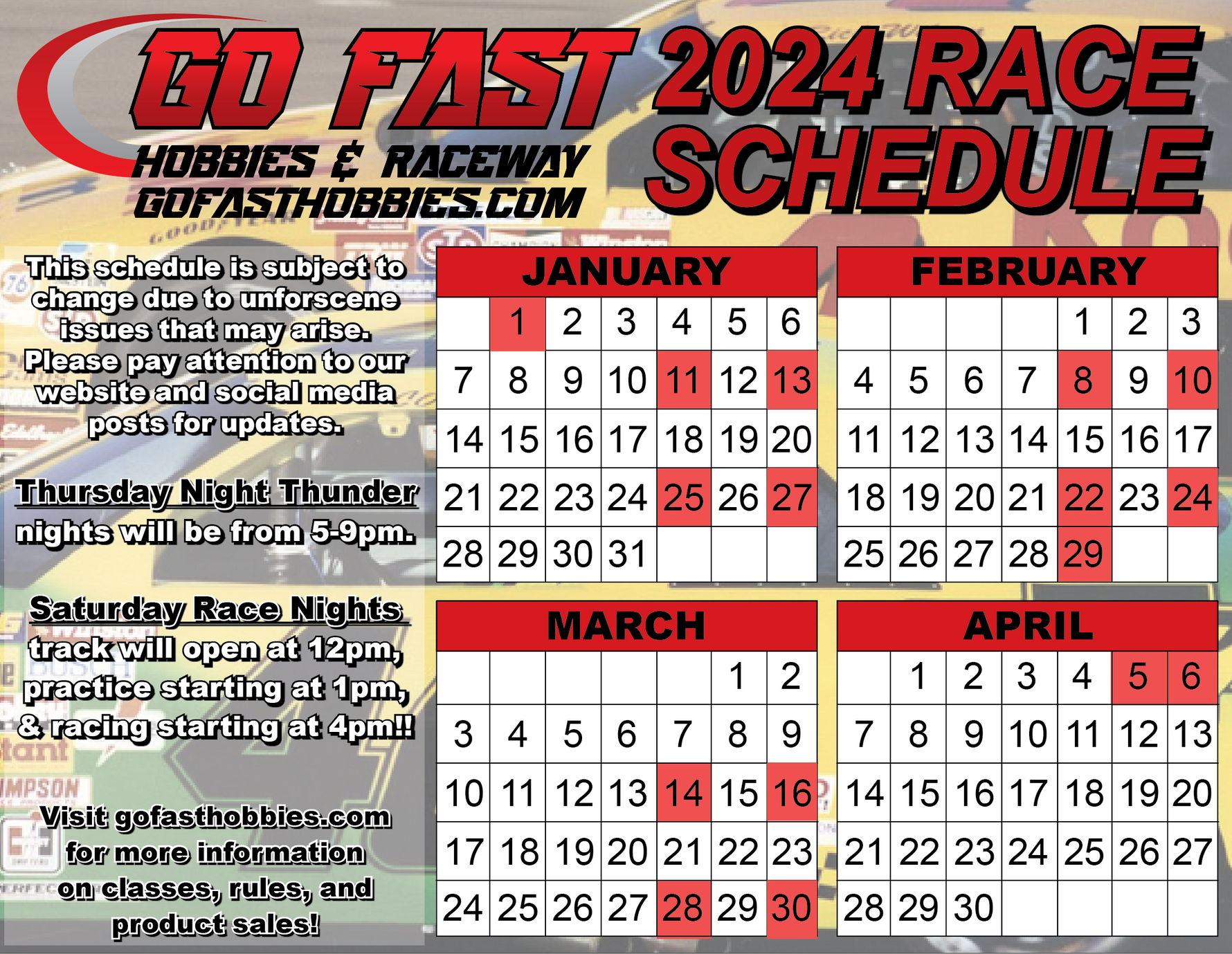 Go Fast Raceway Saturday Racing – Go Fast Hobbies